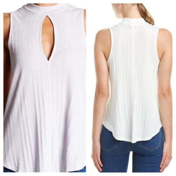 Free People | Tops | Free People Sz Medium Faye Ivory Keyhole Cutout ...